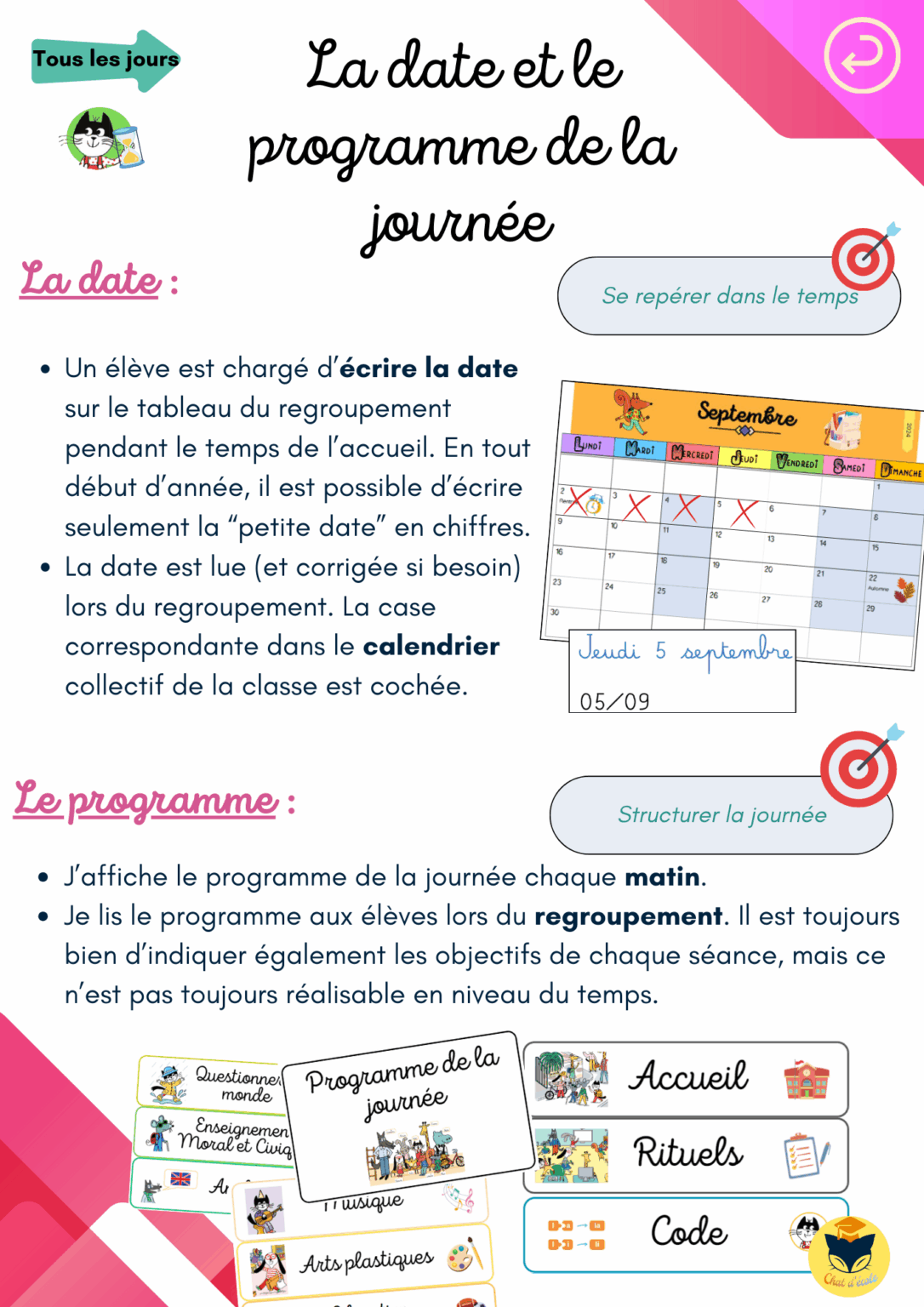 Les rituels au CP : nouvelle version 2025 – Chat d'école